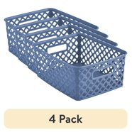 Curver Jute Small Basket, Resin Plastic Storage Bin, Grey Flannel, 4 ...