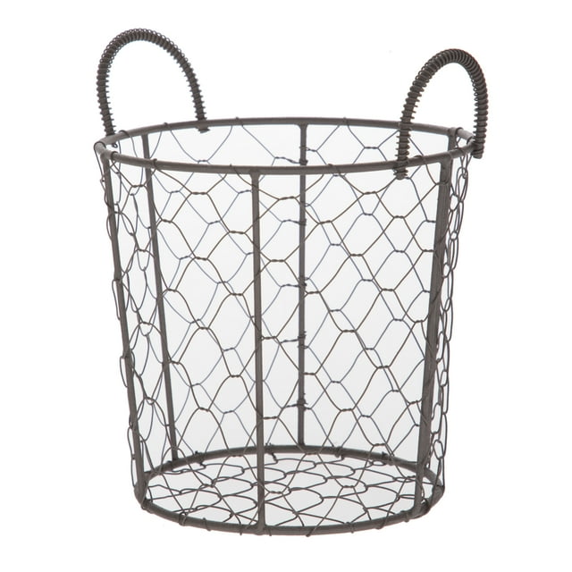 Mainstays Small Brown Chicken Wire Storage Basket with Handles ...