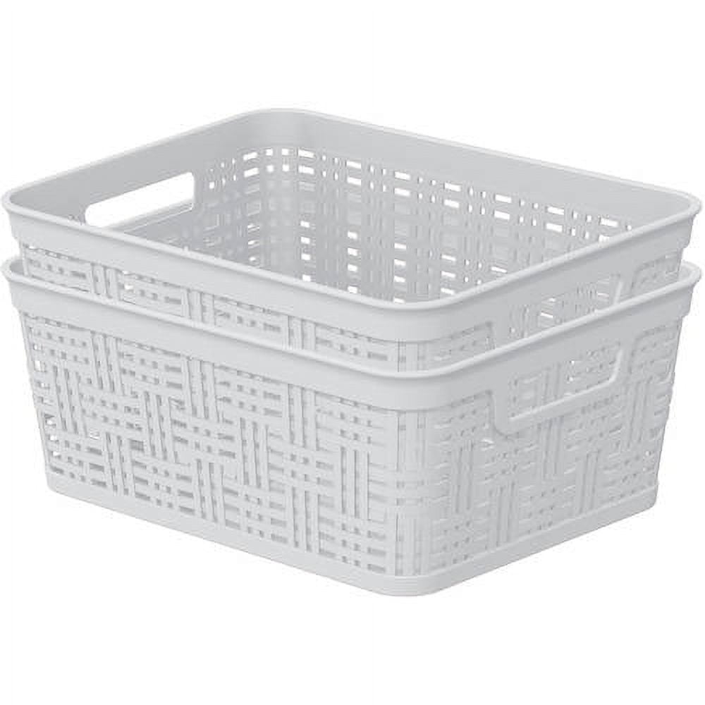 Mainstays Small Decorative Basket - White 2 Pack - Walmart.com