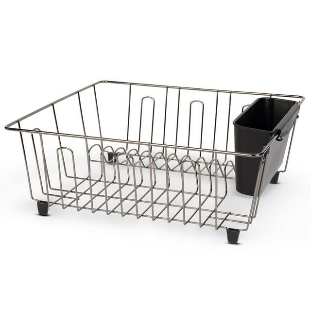 Mainstays Small Dish Drainer Rack - Chrome/Black - Walmart Business ...
