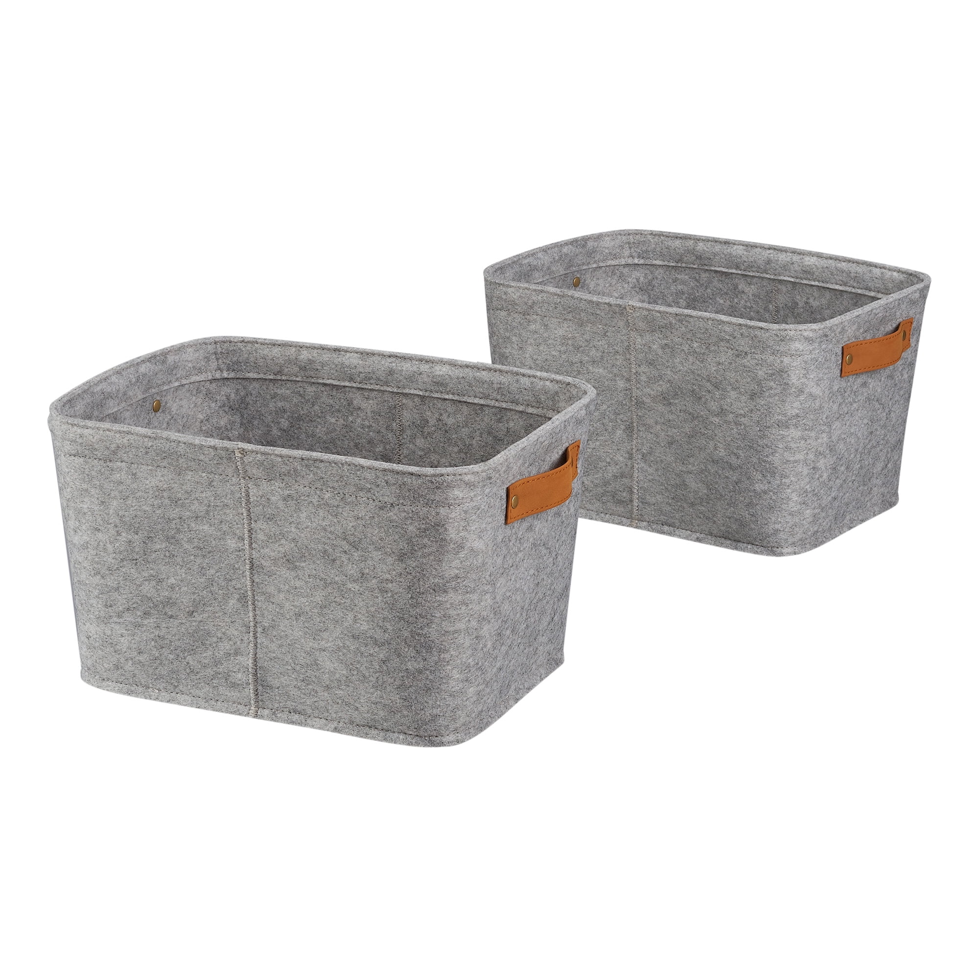 Mainstays Felt Basket - Set of 2 - Durable Felt Storage Bins - Walmart.com