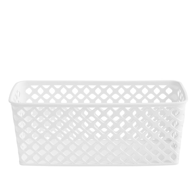 Mainstays Small Long White Decorative Storage Basket - Walmart.com