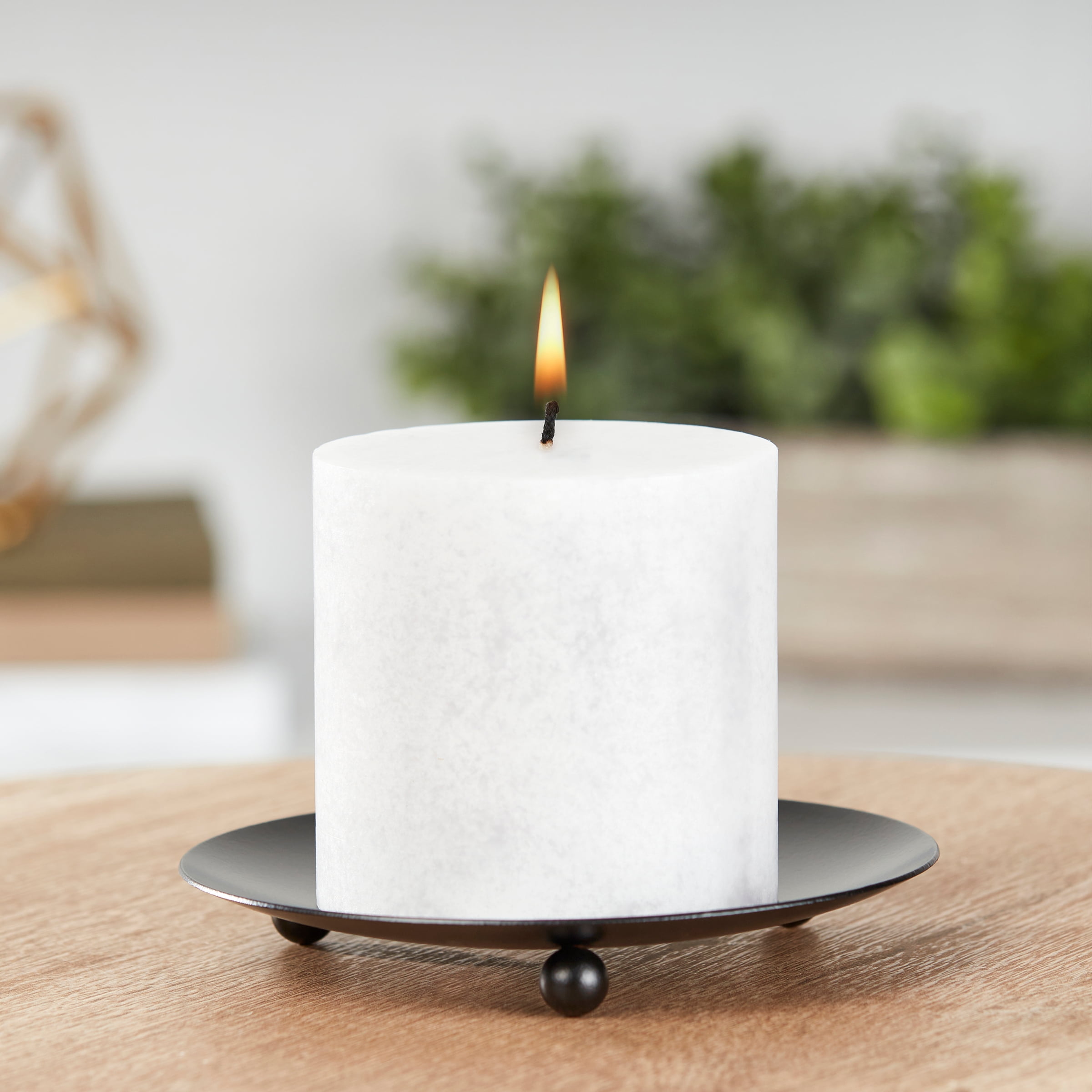 Mainstays 5 Decorative Black Metal Pillar Tealight Candle Holder Plate Walmart