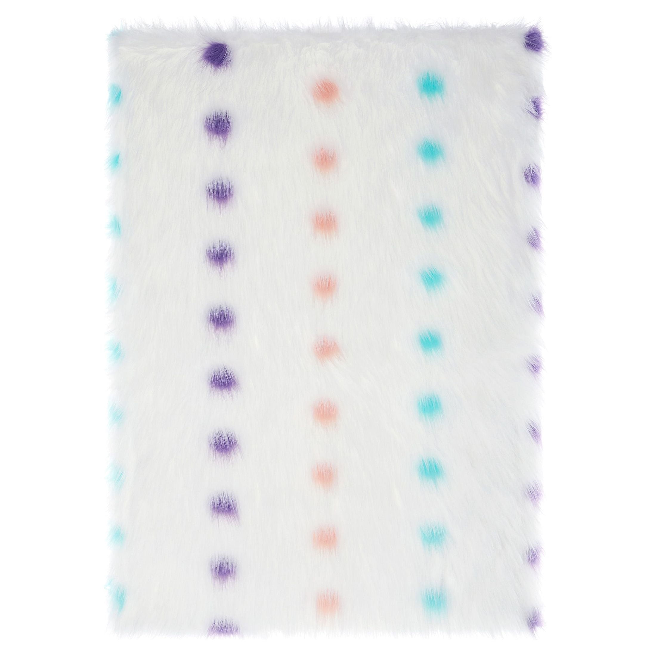 Mainstays Snow White Faux Fur Rug 30x46 Non-Skid Washable Carpet for ...
