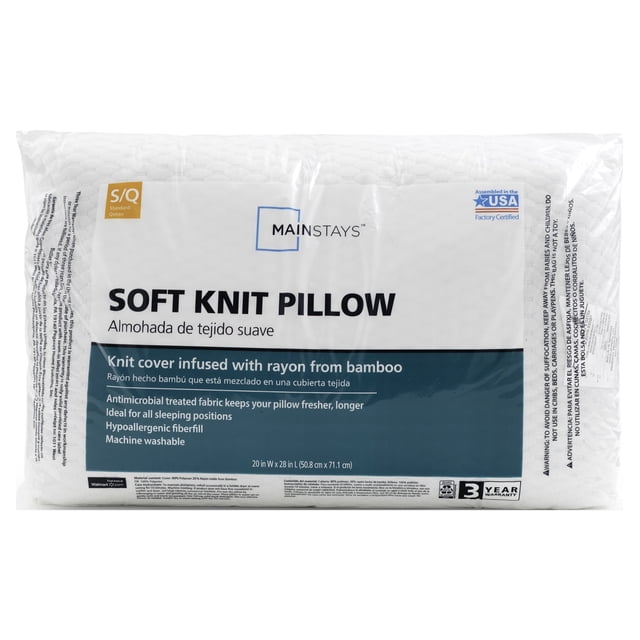 Mainstays Soft Knit Bed Pillow, Standard/Queen - Walmart Business Supplies