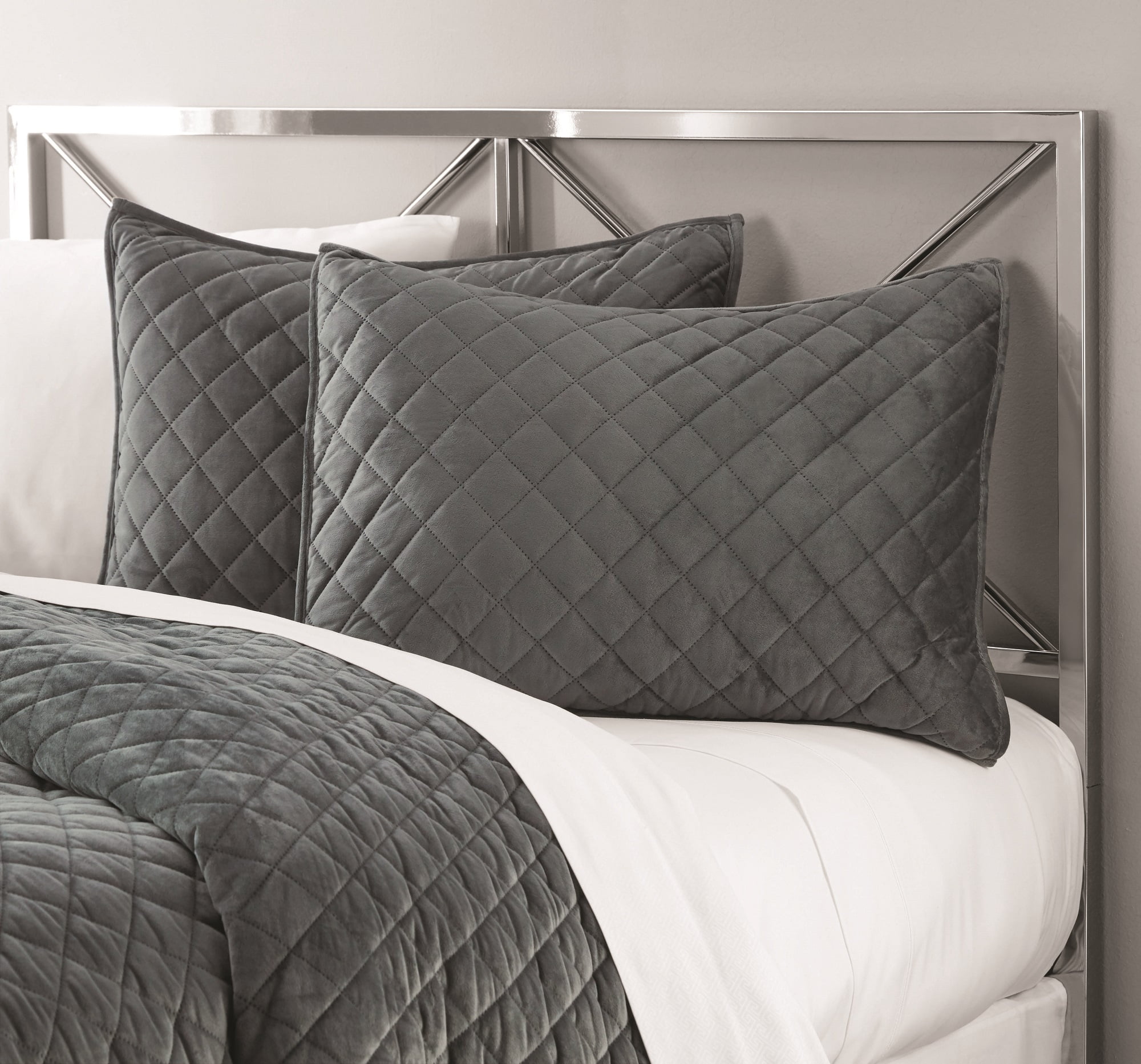 Mainstays Soft Plush Mink Velvet Quilt Collection, Single Standard Sham ...