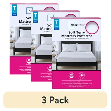 Mainstays Cooling Waterproof Fitted Mattress Protector, Twin - Walmart.com