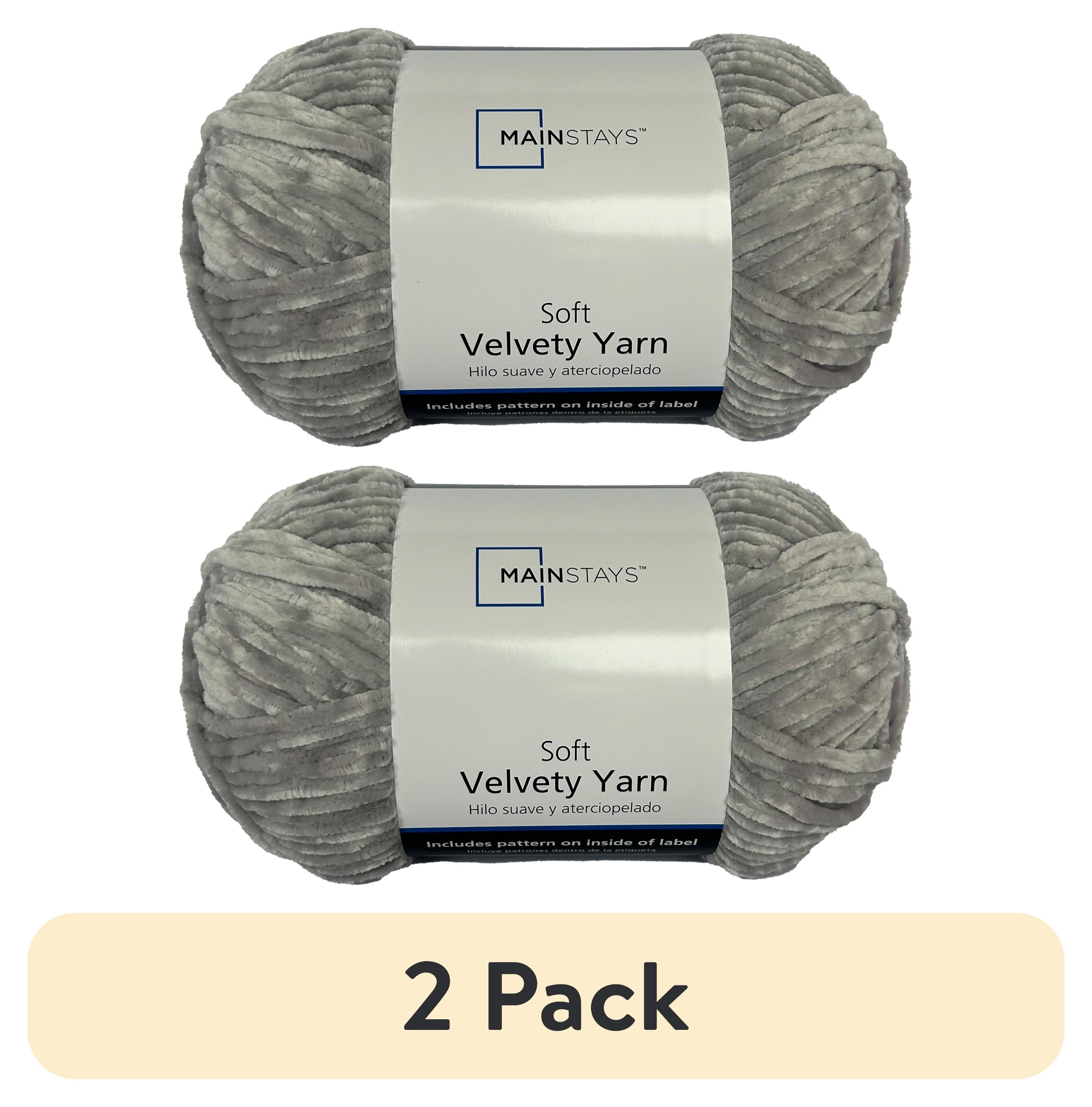 (2 pack) Mainstays Soft Velvety Yarn, 315 yd, 10.5 oz, 100% Polyester ...