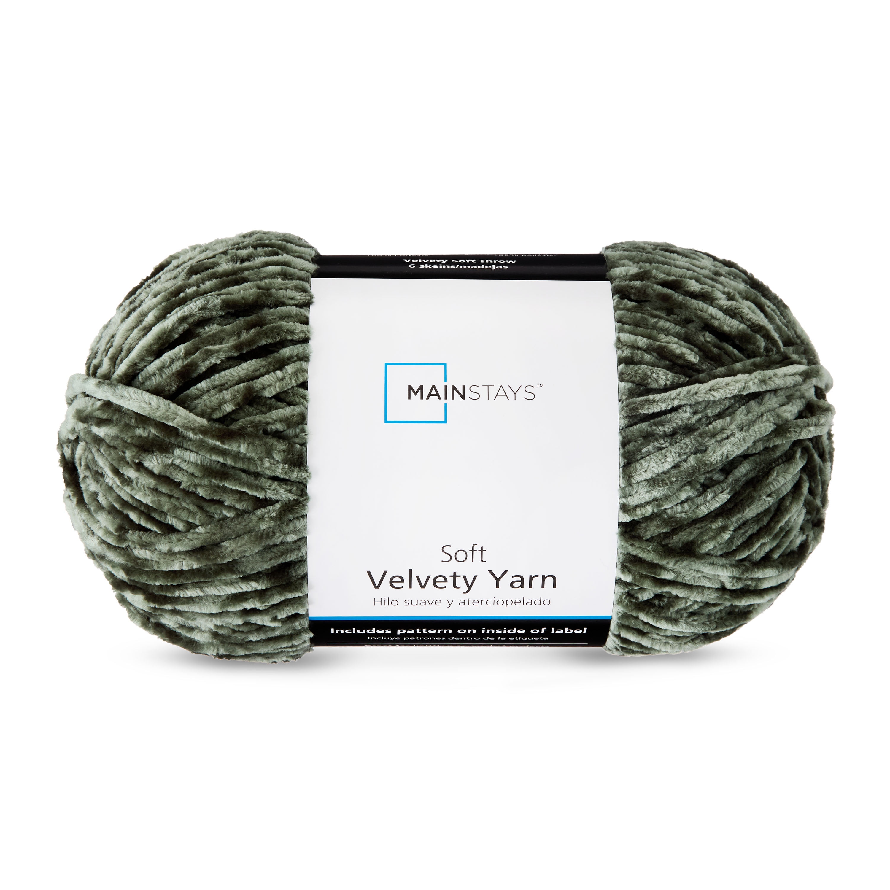 Mainstays Soft Velvety Yarn, 315 yd, Deep Thyme, 100% Polyester ...