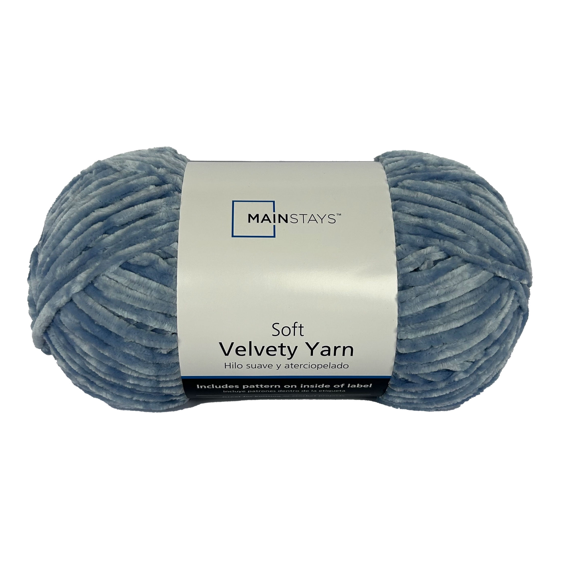 Mainstays Soft Velvety Yarn, 315 yd, Light Blue, 100% Polyester ...