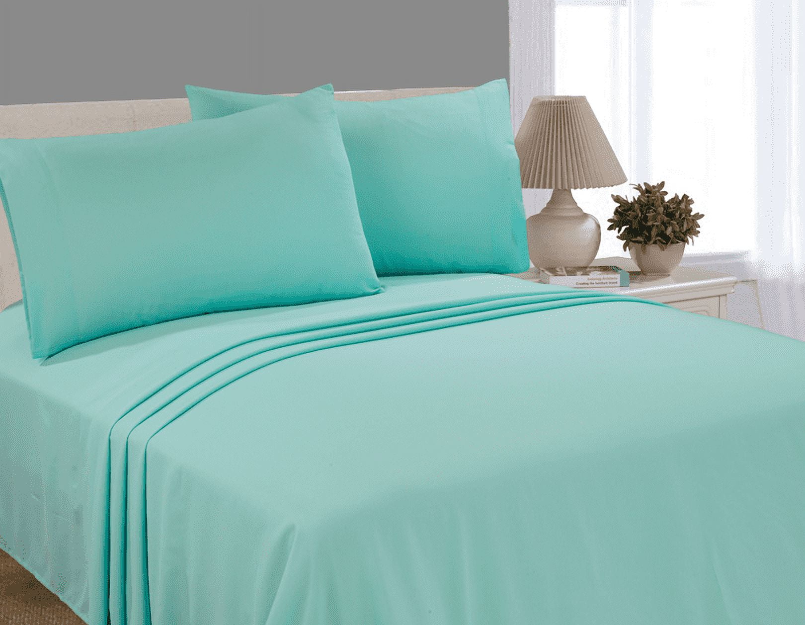 Mainstays Soft Wrinkle Resistant Microfiber Queen Mint Sheet Set ...