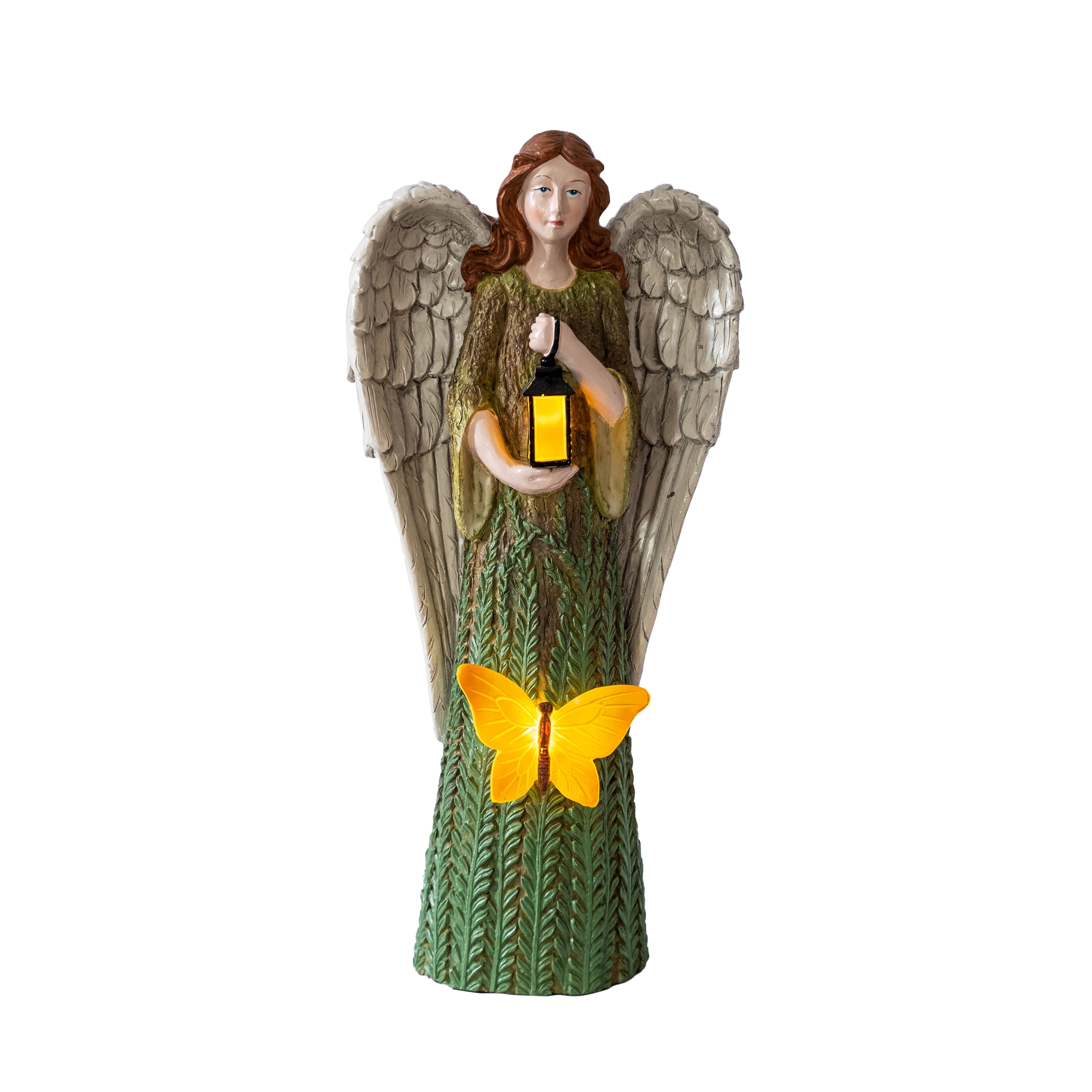 Mainstays Solar Lantern Angel Holding Lantern Garden Statue - Walmart.com