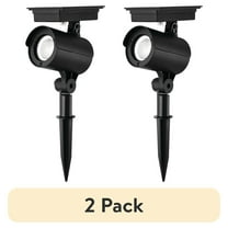 Mainstays Solar Powered Black LED Landscape Spot Light, 60 Lumens ...