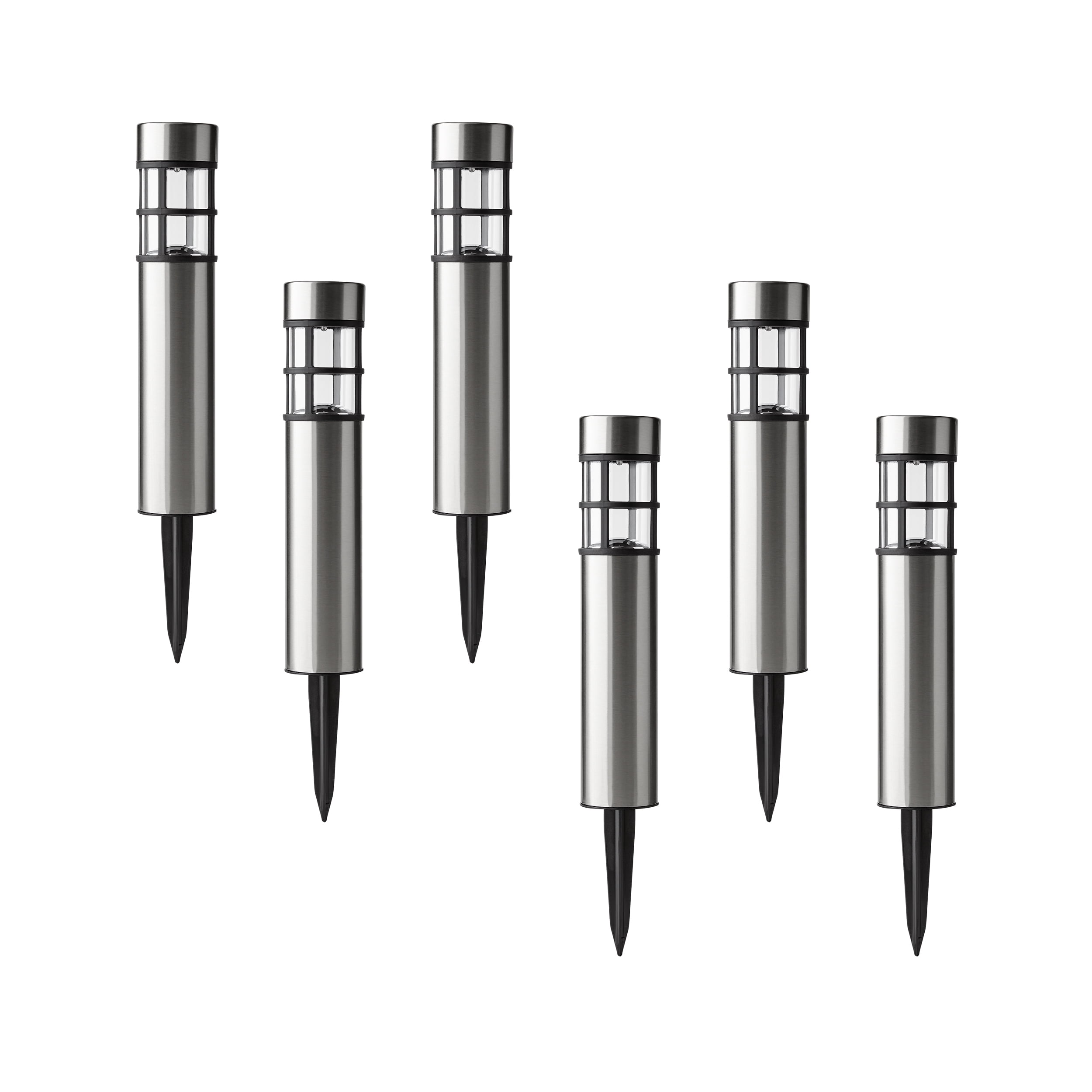 Mainstays Solar Powered Stainless Steel Bollard Landscape Path Light ...