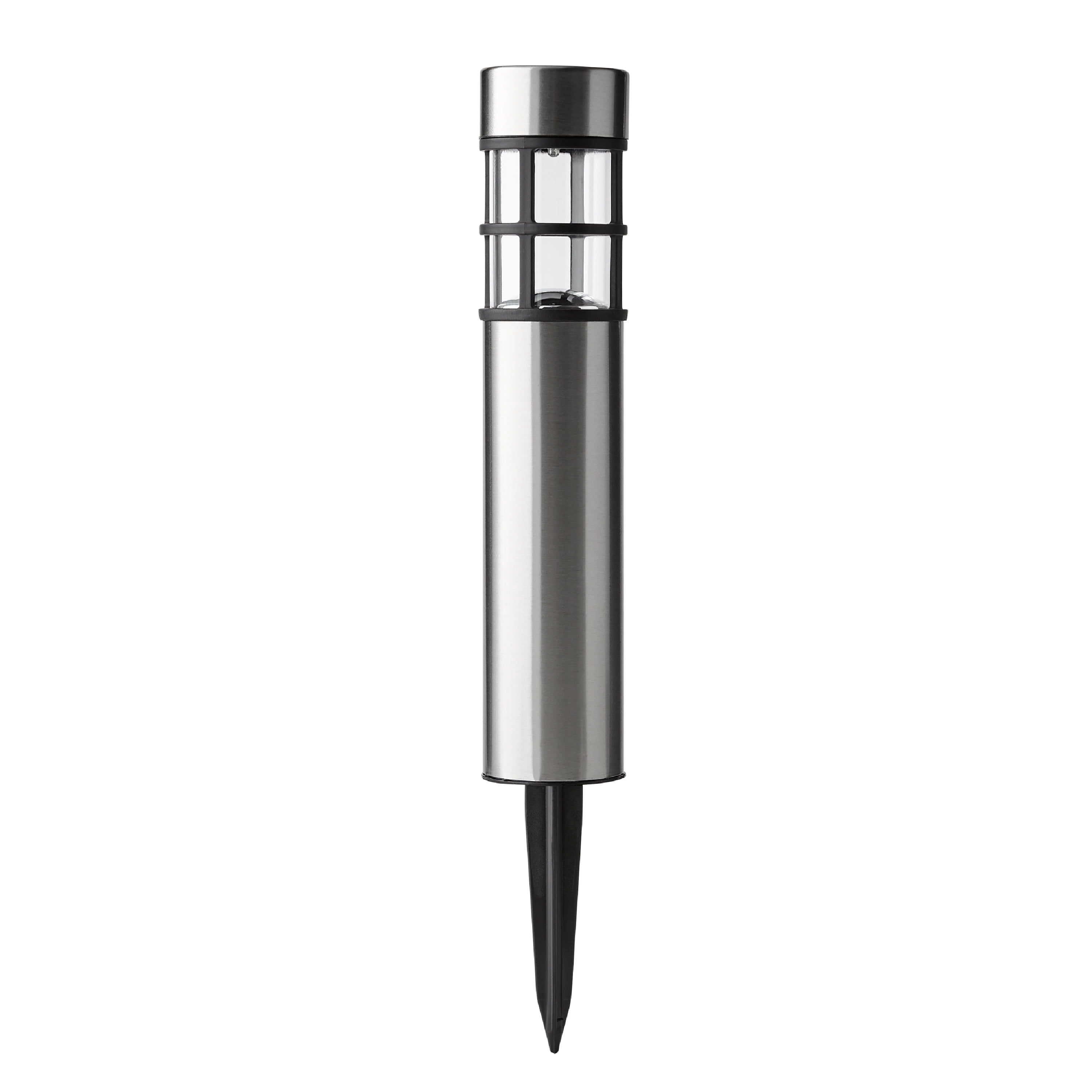 Mainstays Solar Powered Stainless Steel Bollard Landscape Path Light ...
