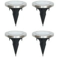 Mainstays Solar Powered Stainless Steel LED Landscape Disc Lights 12 ...