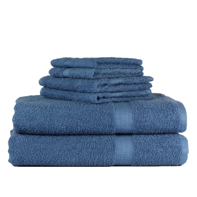 Mainstays Solid 6-Piece Bath Set, Blue Streak - Walmart.com