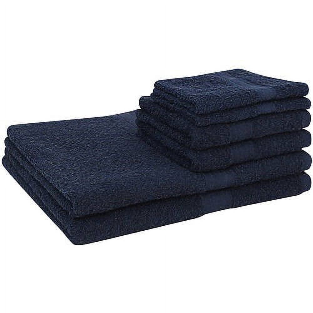 Mainstays Solid 6-Piece Bath Set, Navy - Walmart.com