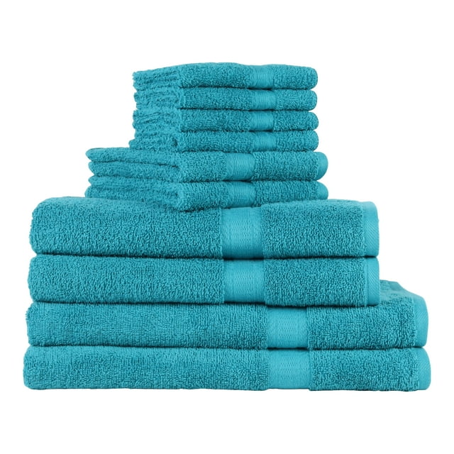 Mainstays Solid Adult 10-Piece Towel Set, Turquoise - Walmart.com