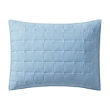 Mainstays Solid Blue Microfiber Crinkle Box Quilted Pillow Sham ...