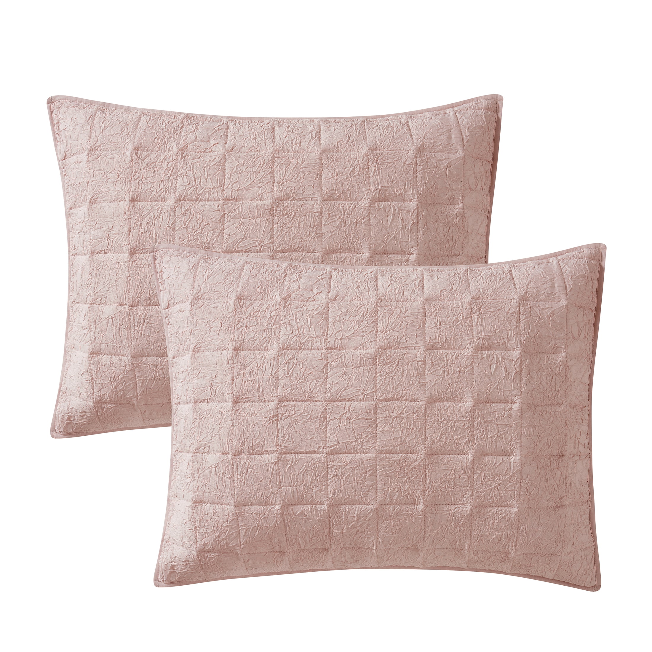 Mainstays Blush Crinkle King Pillow Shams - Set of 2 - Walmart.com
