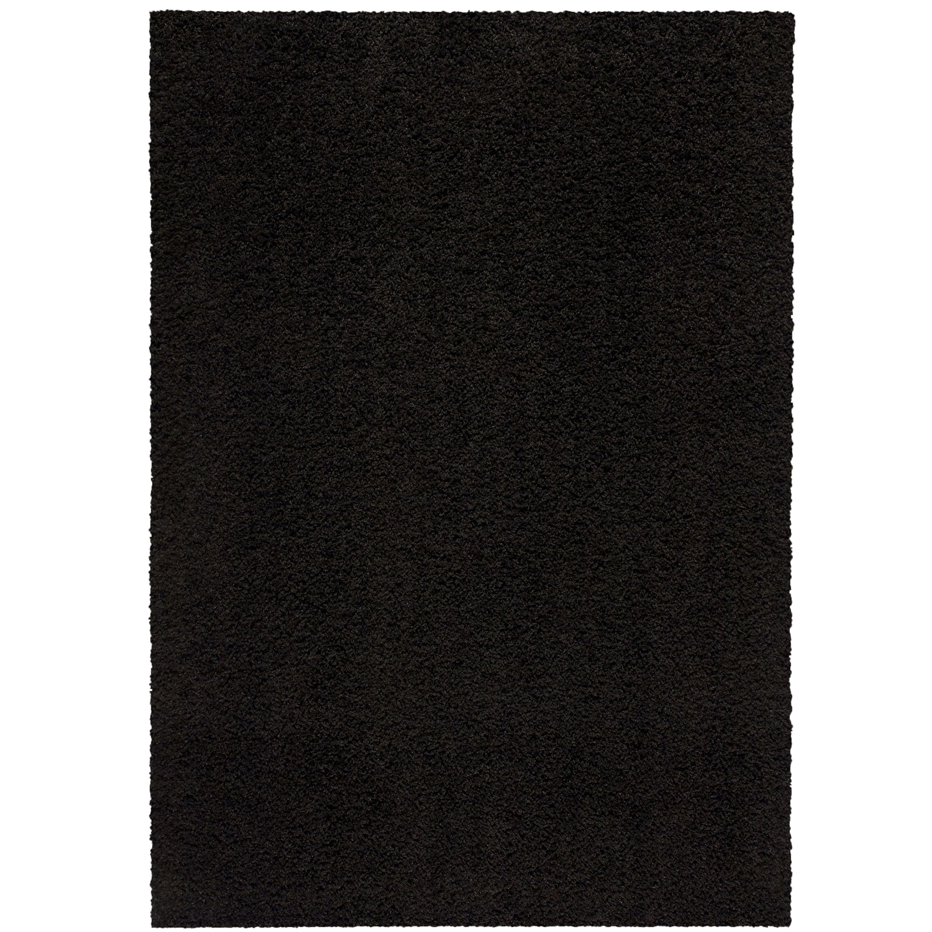 Find Your Perfect Mainstays Solid Casual Black Shag Tufted Indoor