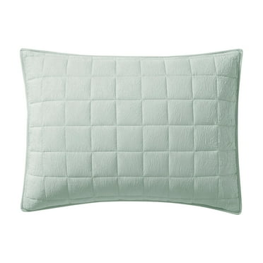 Mainstays Solid Textured Box Crinkle Quilt, Light Green, Full/Queen ...