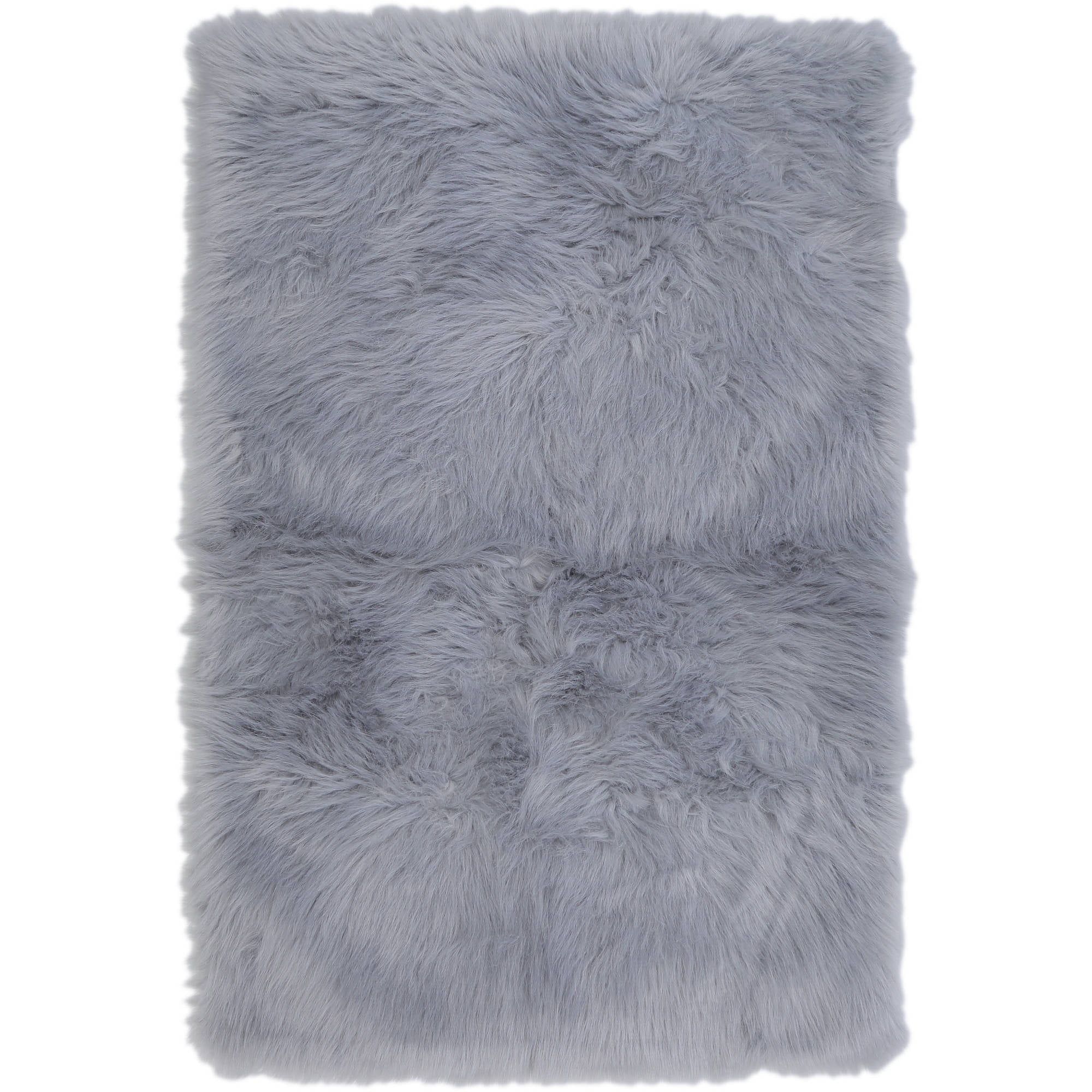 Mainstays Solid Grey Fur Flokati Accent Rug 30x46 in - Walmart.com