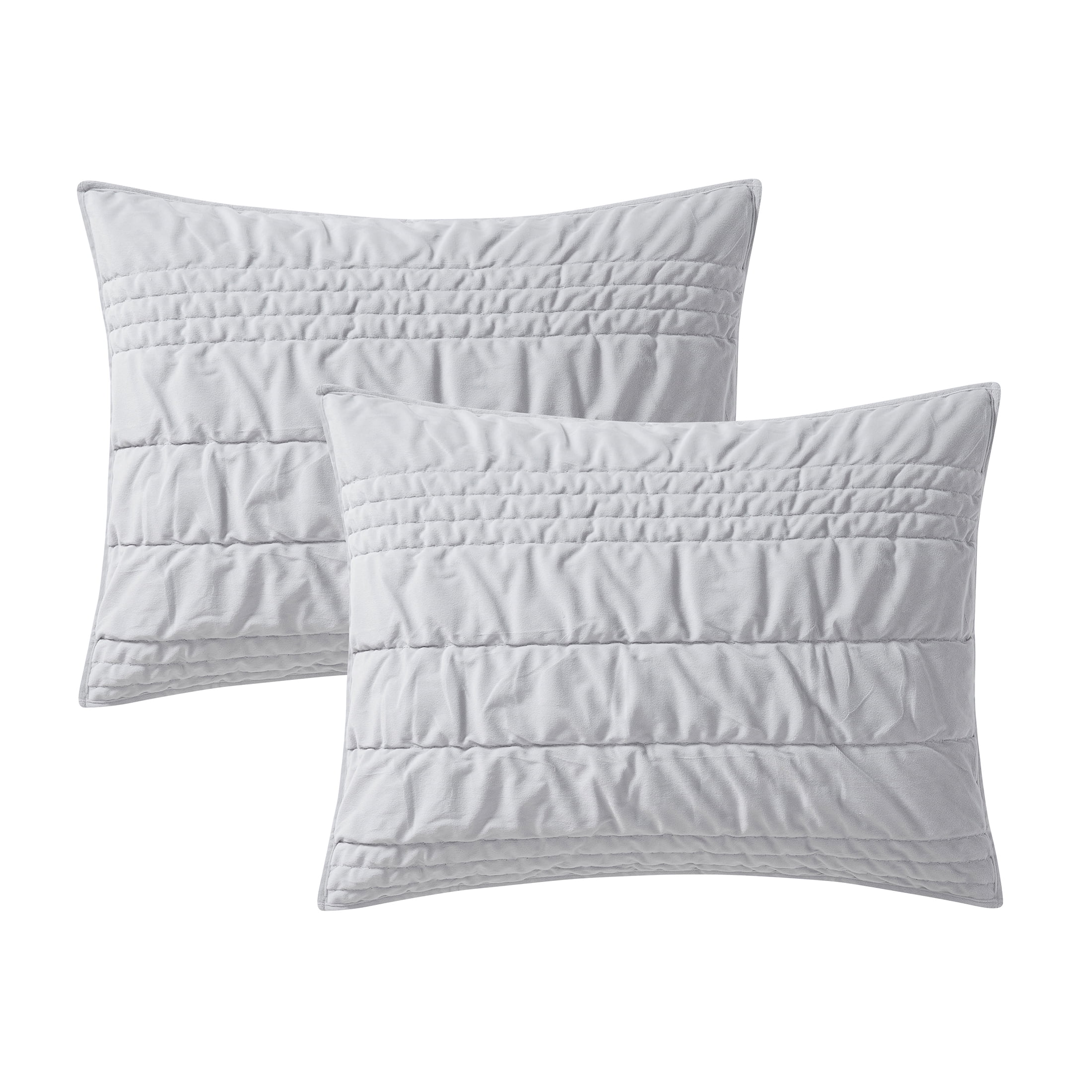 Mainstays Solid Grey Zig Zag Stripe Reversible Crystal Mink Pillow ...