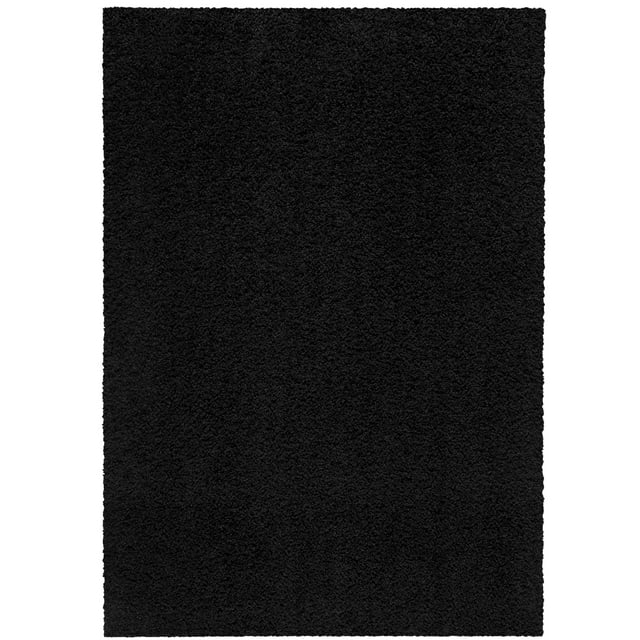 Mainstays Solid Olefin High Pile Shag Area Rug, Black, 5'x7' - Walmart.com