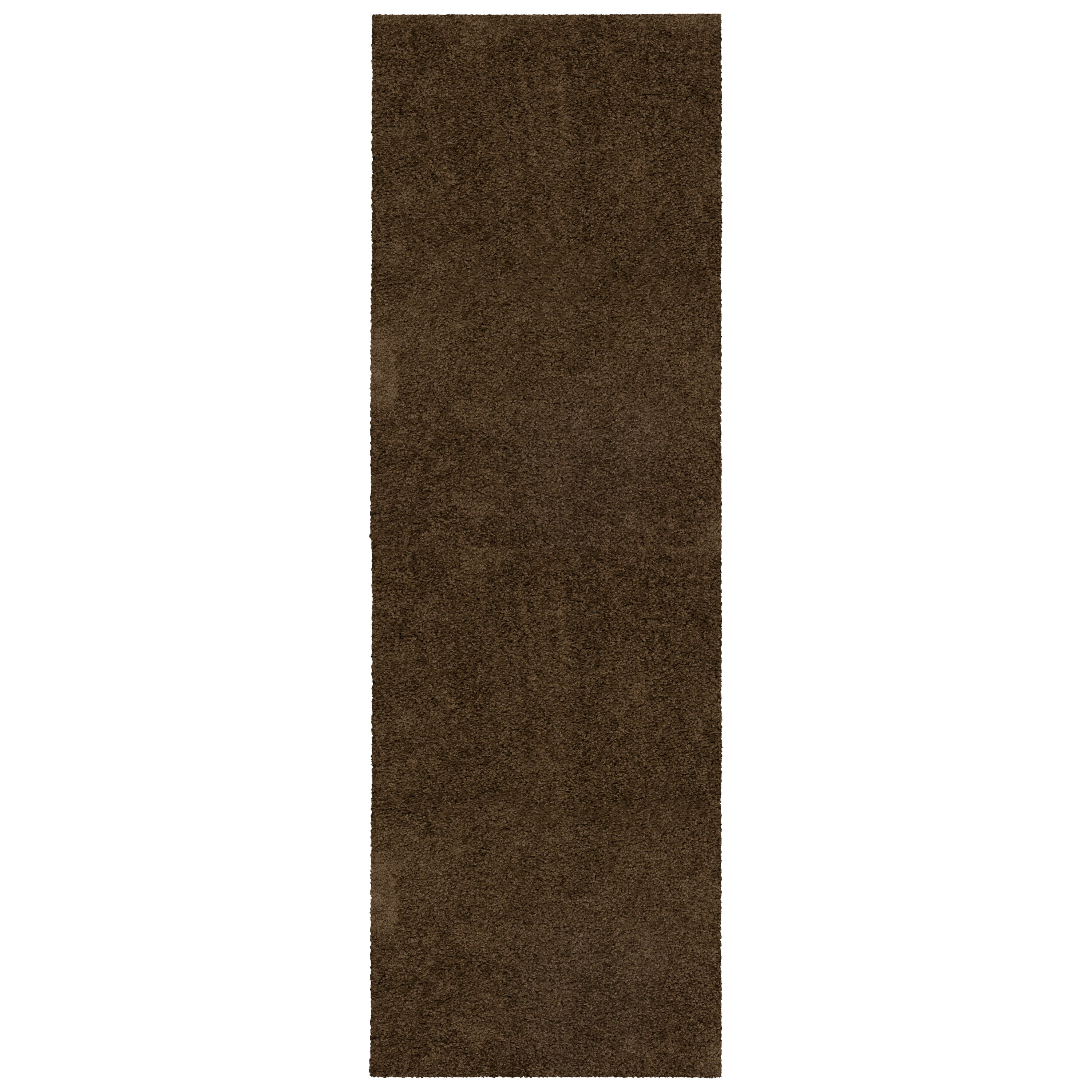 Mainstays Traditional Solid Shag Indoor Runner Rug, Brown Suede, 2'6" x ...