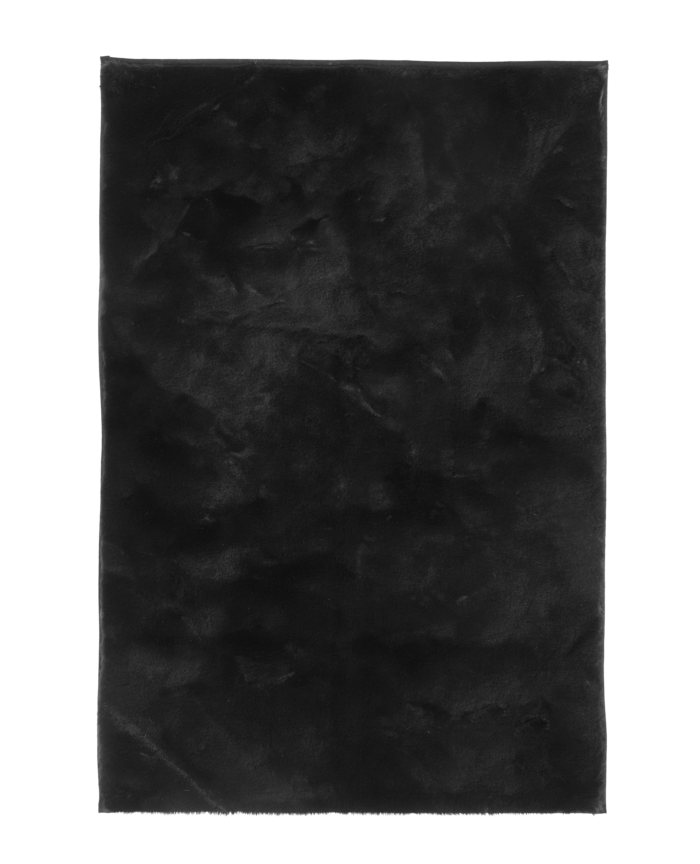 Mainstays Solid Soft Rabbit Faux Fur Area Rug Black,30x46" - Walmart.com