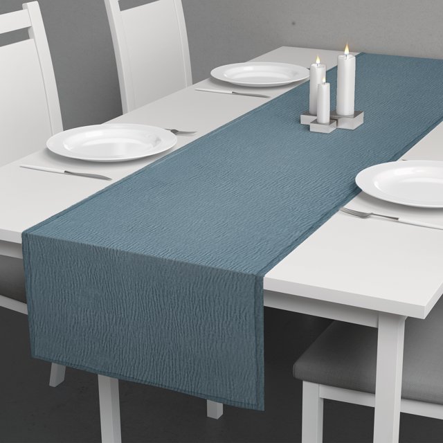 Mainstays Solid Textured Blue Table Runner, 14" x 72" - Walmart.com