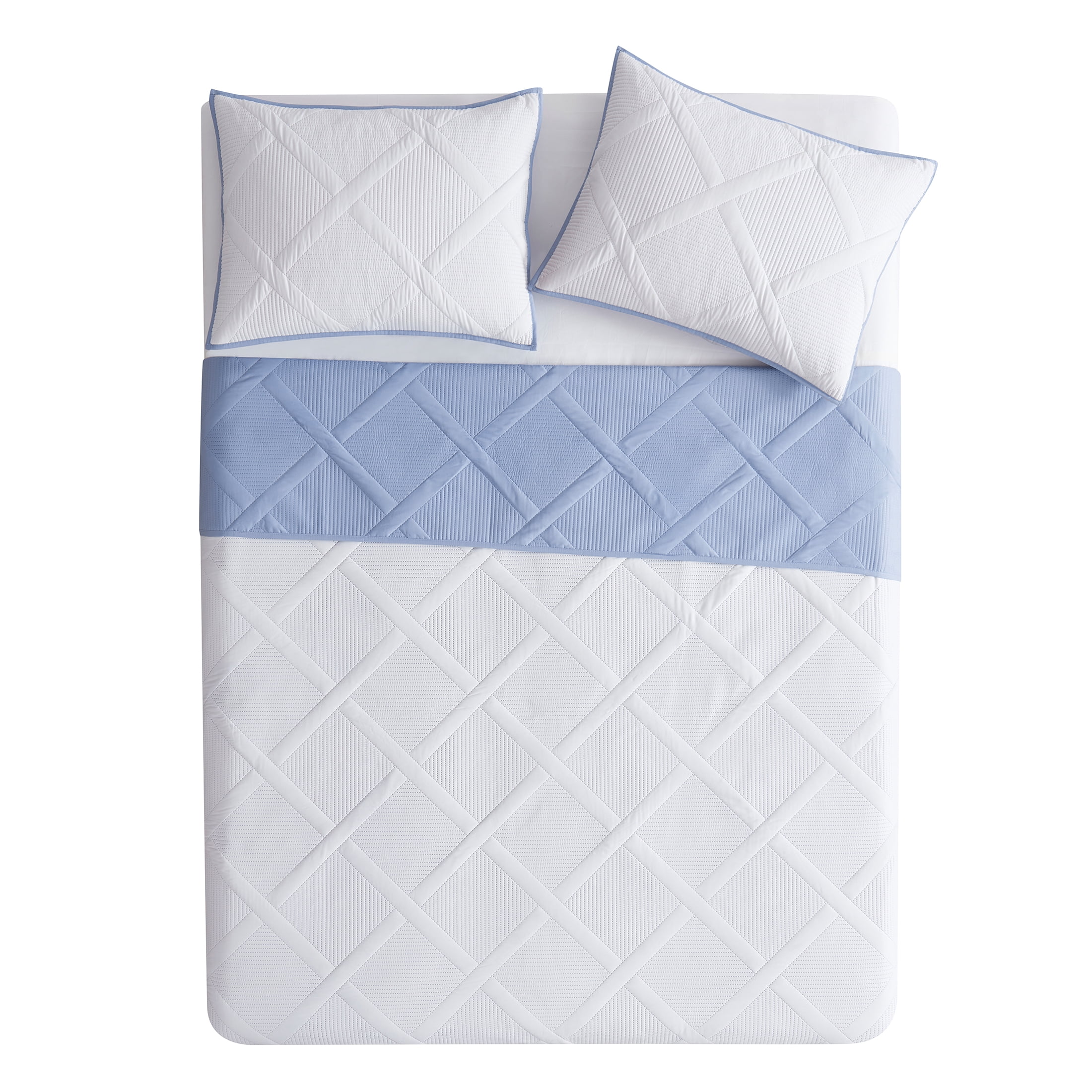 Mainstays Solid White Diamond Pinsonic Reversible Soft Wash Microfiber ...