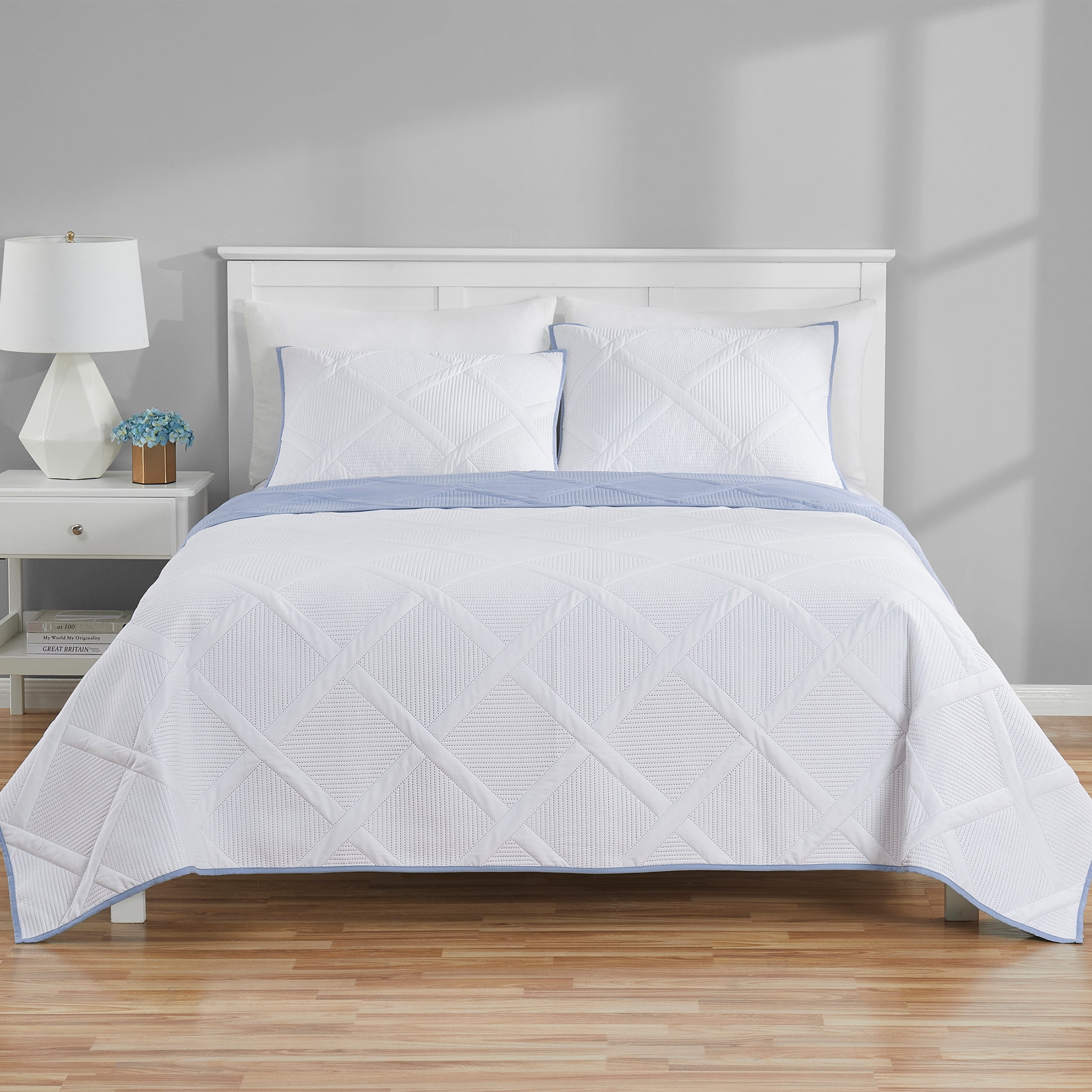 Mainstays Soft Wash Microfiber Adult Quilt - Full/Queen Size - Walmart.com