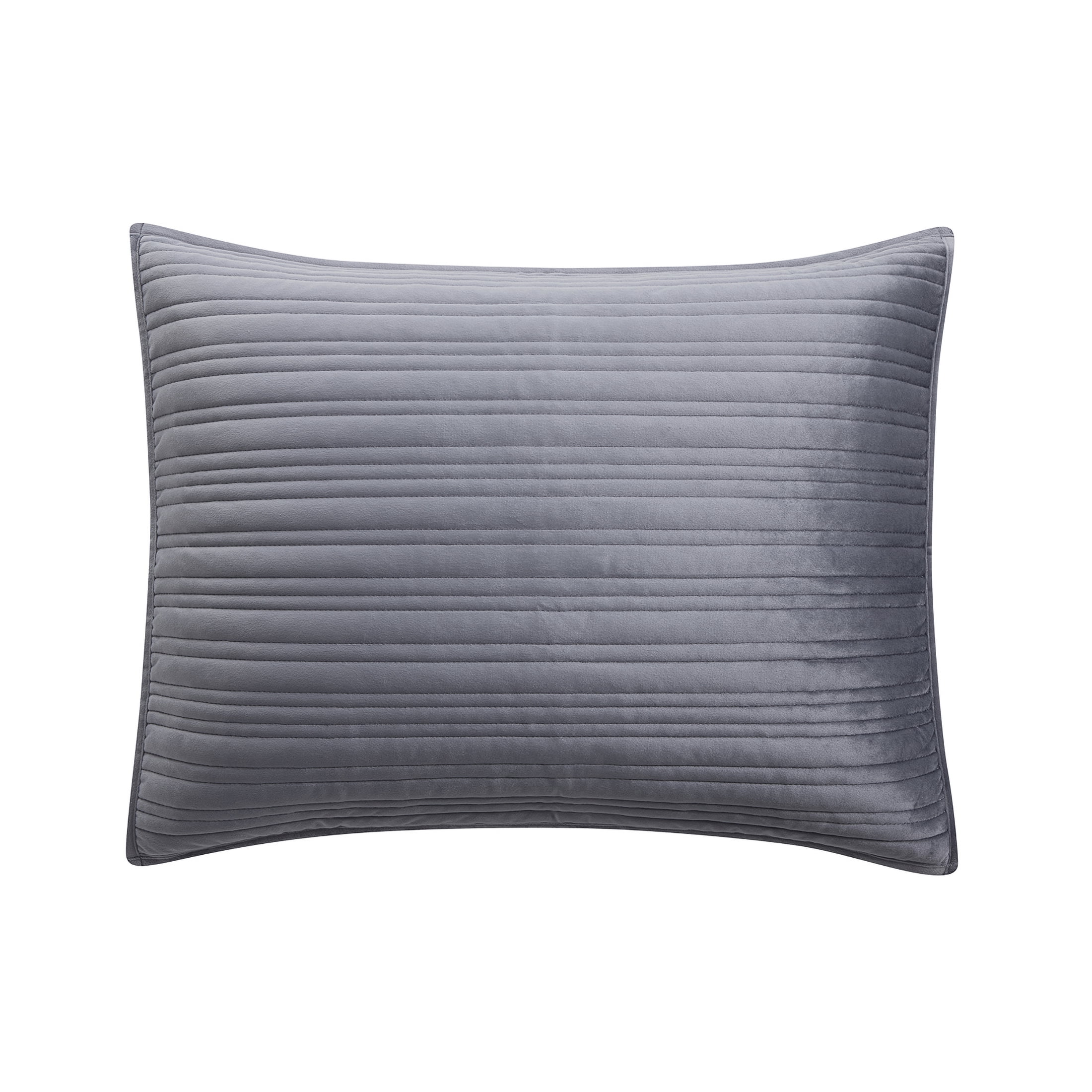 Mainstays Soft Velvet Pillow Sham, Standard, Soothing Grey, 1 Pack ...