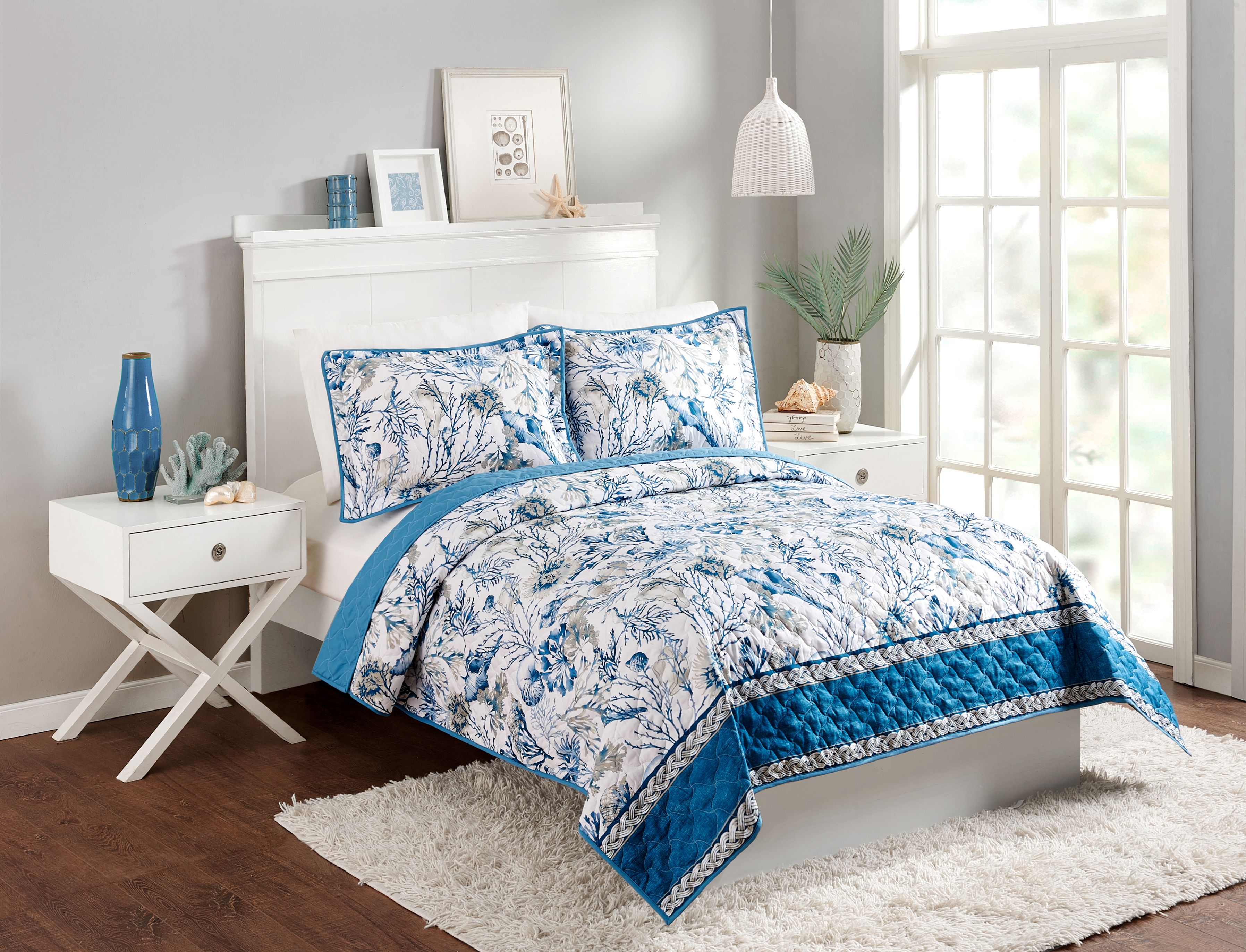 Mainstays Sorrento 3PC Quilt Set King - Walmart.com