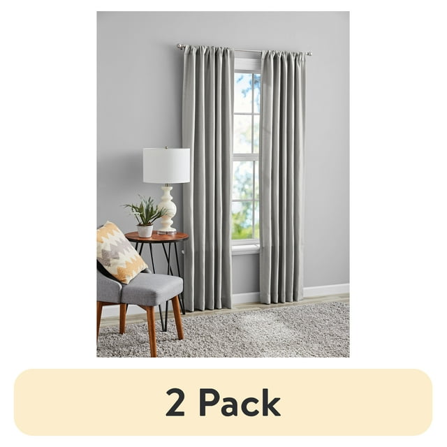 (2 pack) Mainstays Southport Light Filtering Rod Pocket Textured ...