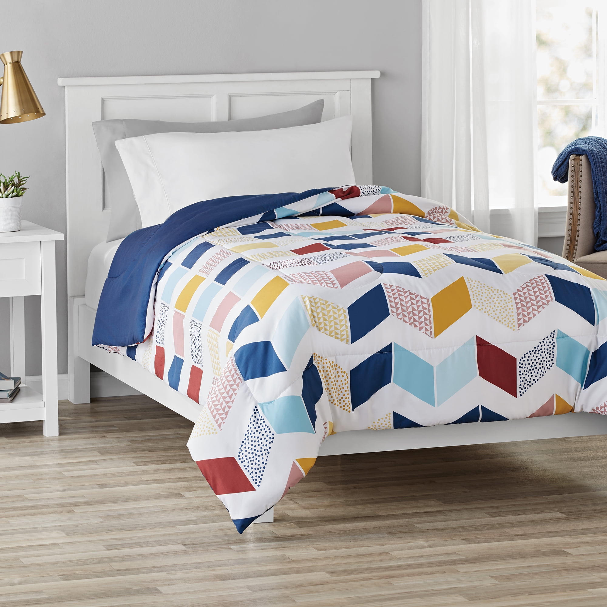 Mainstays Spice Chevron Comforter in a Bag Twin, Twin XL - Walmart ...