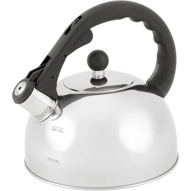 Mainstays Stainless-Steel 2.5 Liter Tea Kettle Silver with Plastic ...