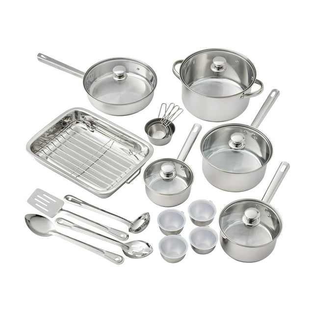 Mainstays Stainless Steel 24Pc Cookware set - Walmart.com