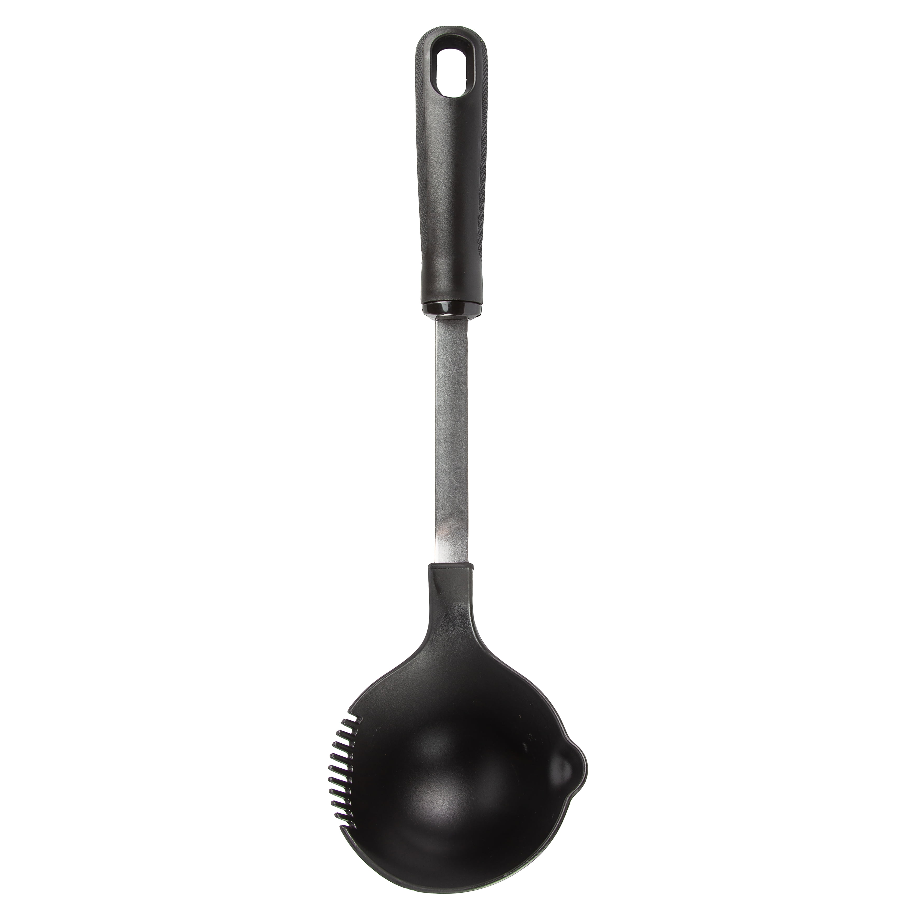 Mainstays Stainless Steel Ladle, Nylon Head, Black, Diamond Pattern ...