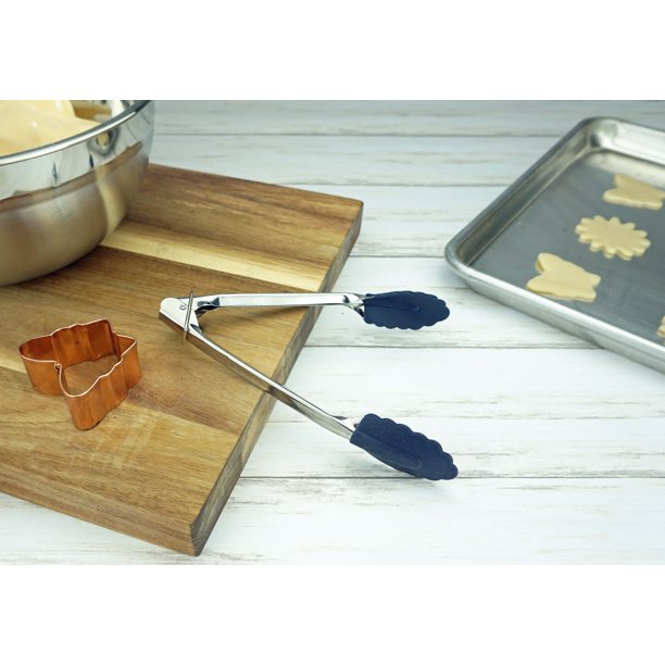 Mainstays Stainless Steel & Silicone Mini Tongs - Walmart Business Supplies