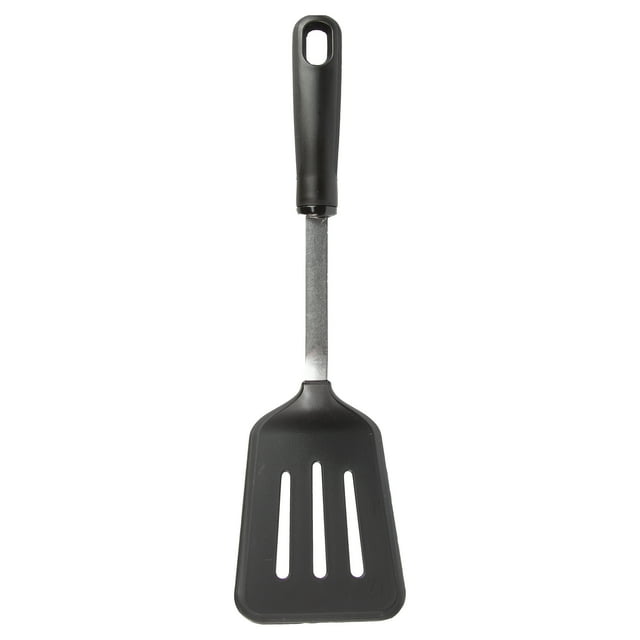 Mainstays Stainless Steel Slotted Kitchen Turner, Soft-Grip Handle ...