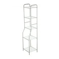 Mainstays Steel 5-Shelf Steel Bathroom Tower Storage Shelf Unit, Satin ...