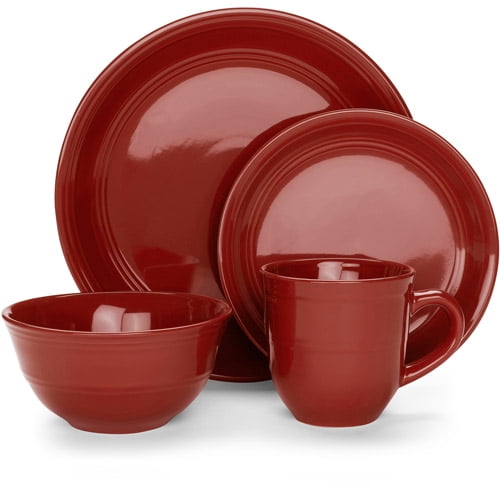 Mainstays Stoneware Assorted Colors Dinnerware Set, 16 Piece - Walmart.com