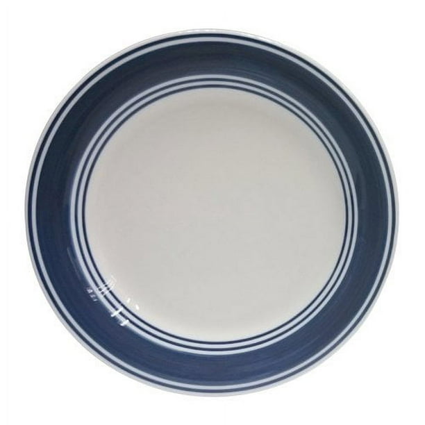 Mainstays Stoneware Blue Banded Salad Plate - Walmart Business Supplies