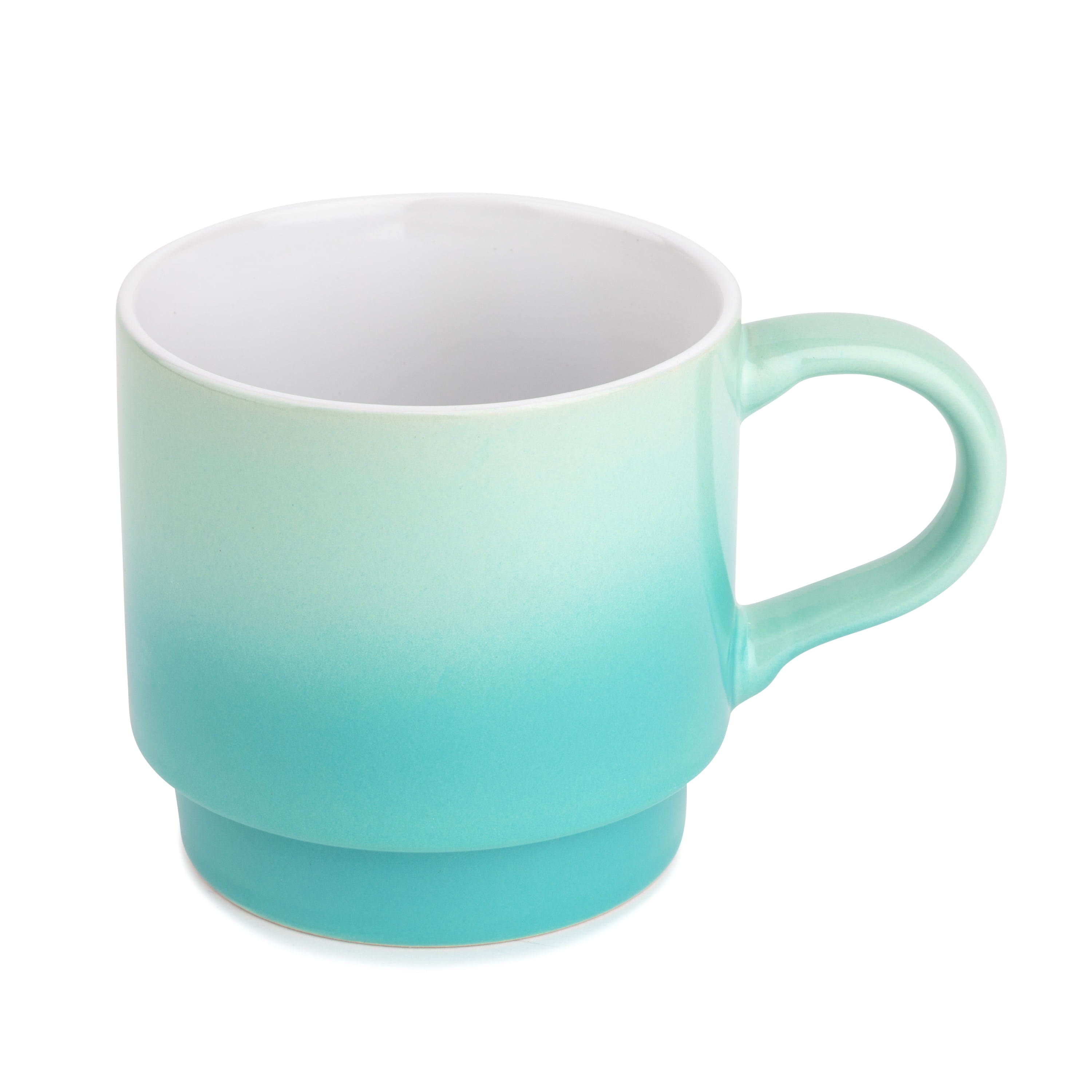 Mainstays Stoneware Coffee Mug, 15 oz, Ombre Mint - Safe for Coffee ...