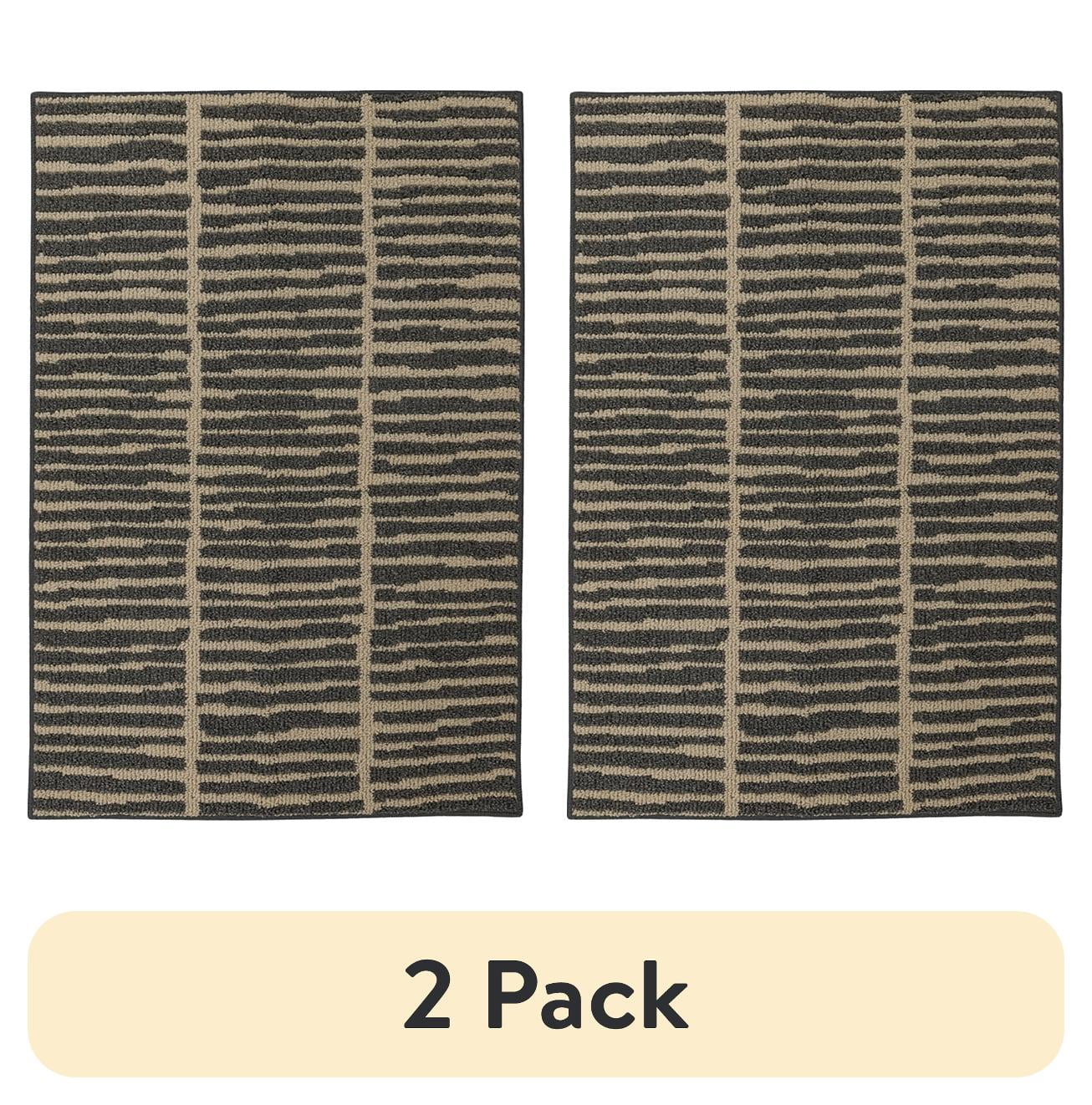 (2 pack) Mainstays Striped Polyester Indoor Scatter Rug, Dark Grey, 30 ...