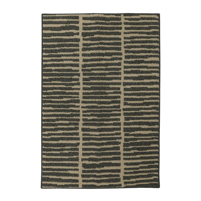 Striped Polyester Scatter Rug - Grey - 26 x 39 - Walmart.com